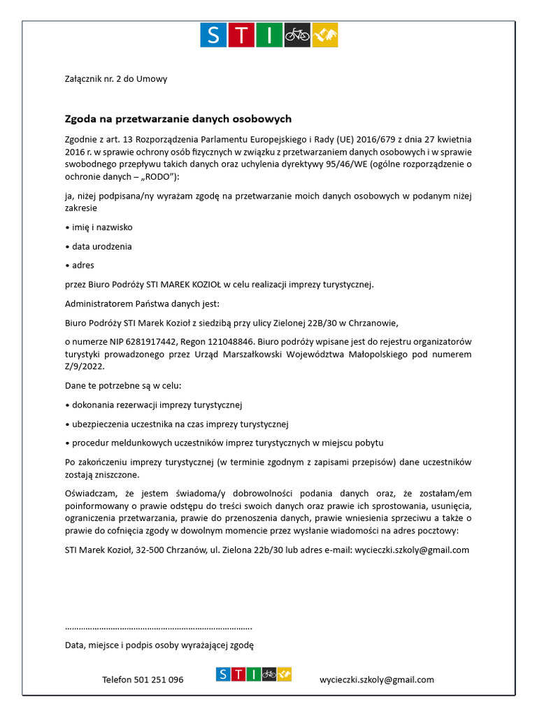 Załącznik NR 2 RODO ZGODA | PDF