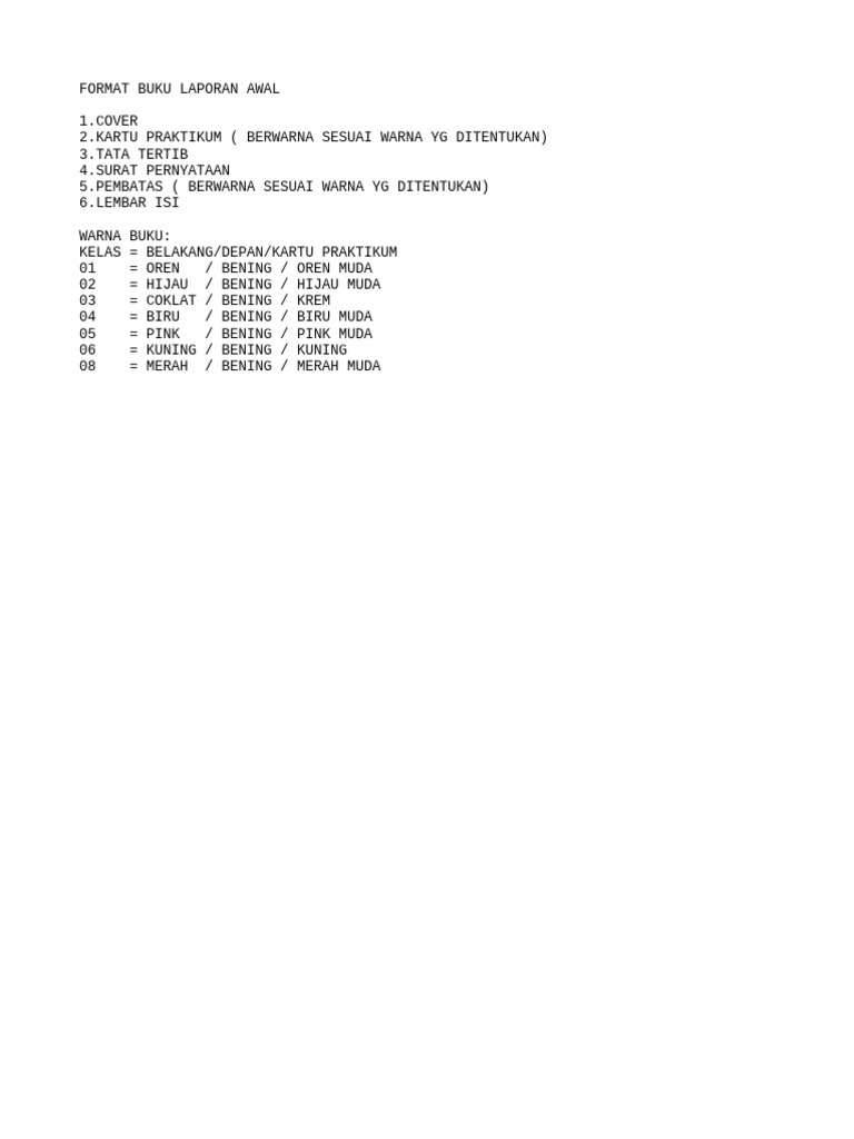 Format Buku Lab | PDF