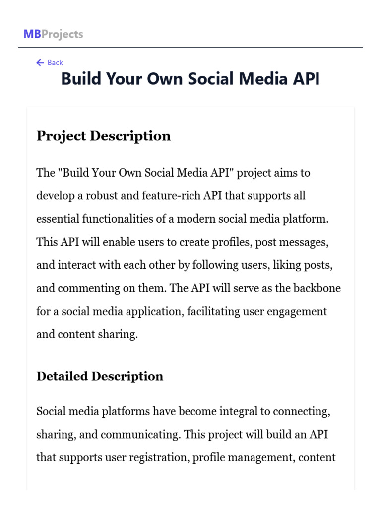 Build Your Own Social Media API | PDF | Social Media | Popular Culture ...