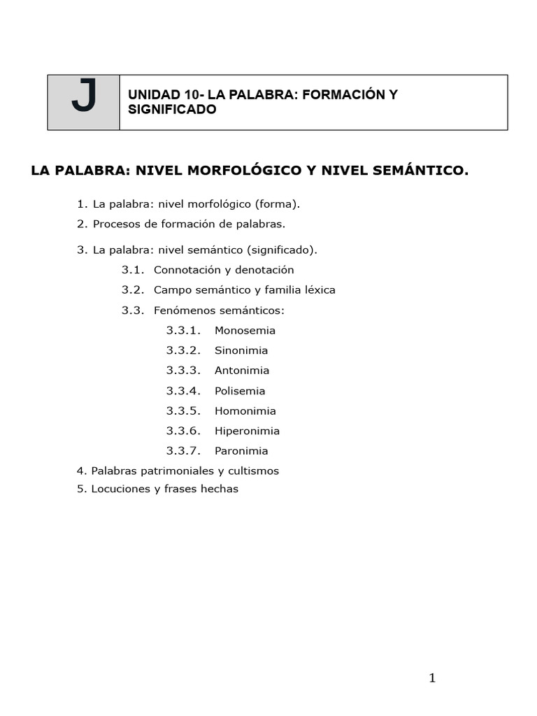 Formación y significado de palabras | PDF | Palabra | Morfología ...