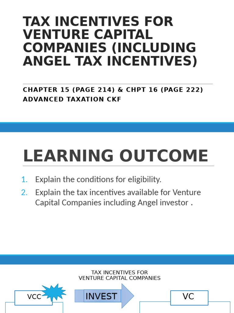 Venture Capital Companies (Including Angel Incentives) | PDF ...