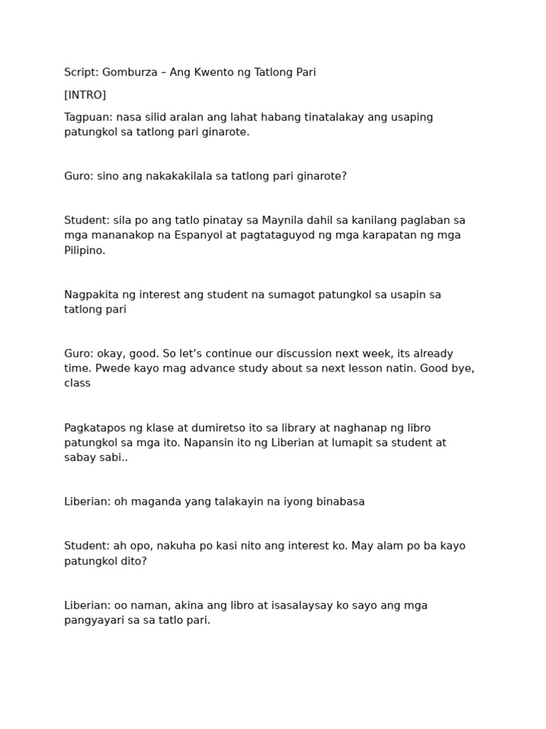 Gomburza Script | PDF