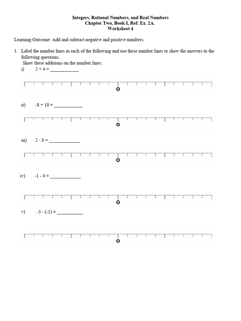 Integers, Rational Numbers, and Real Numbers Chapter Two, Book I, Ref ...