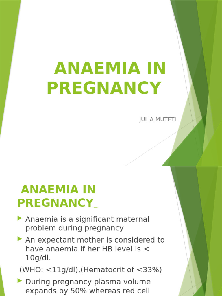 Anaemia in Pregnancy | PDF | Motherhood | Human Reproduction
