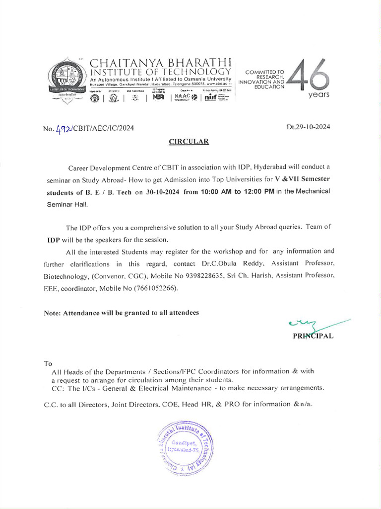 Study Abroad Seminar Circular | PDF