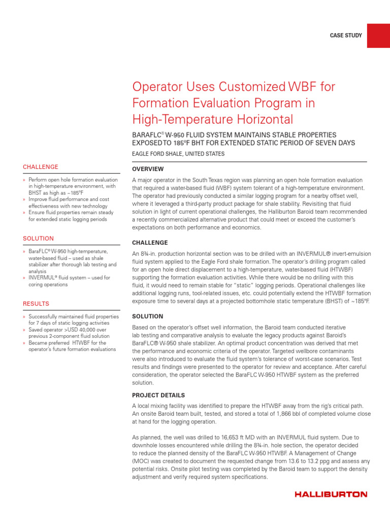 Operator Uses Customized WBF For Formation Evaluation Program in High ...