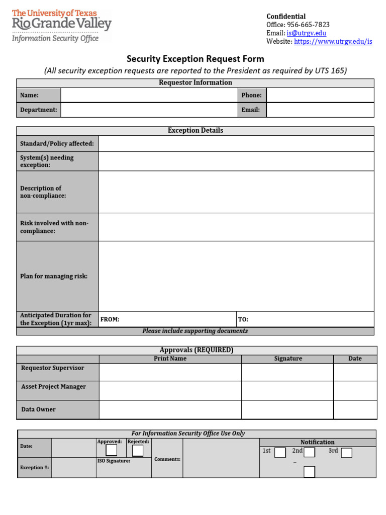Sec Exception Form | PDF