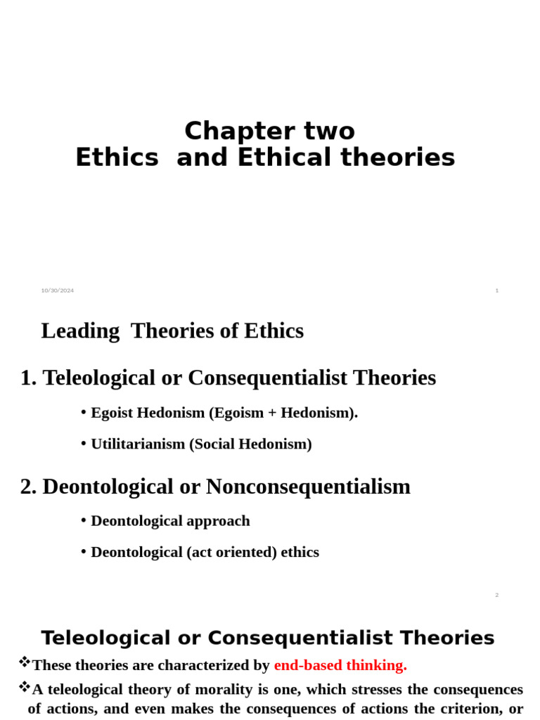 Ethics Chapter 2 | PDF | Utilitarianism | Hedonism