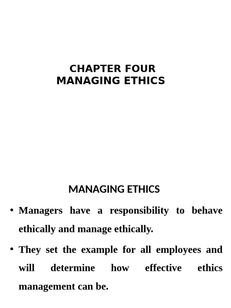 Ethics Chapter 4 | PDF | Employment | Harassment