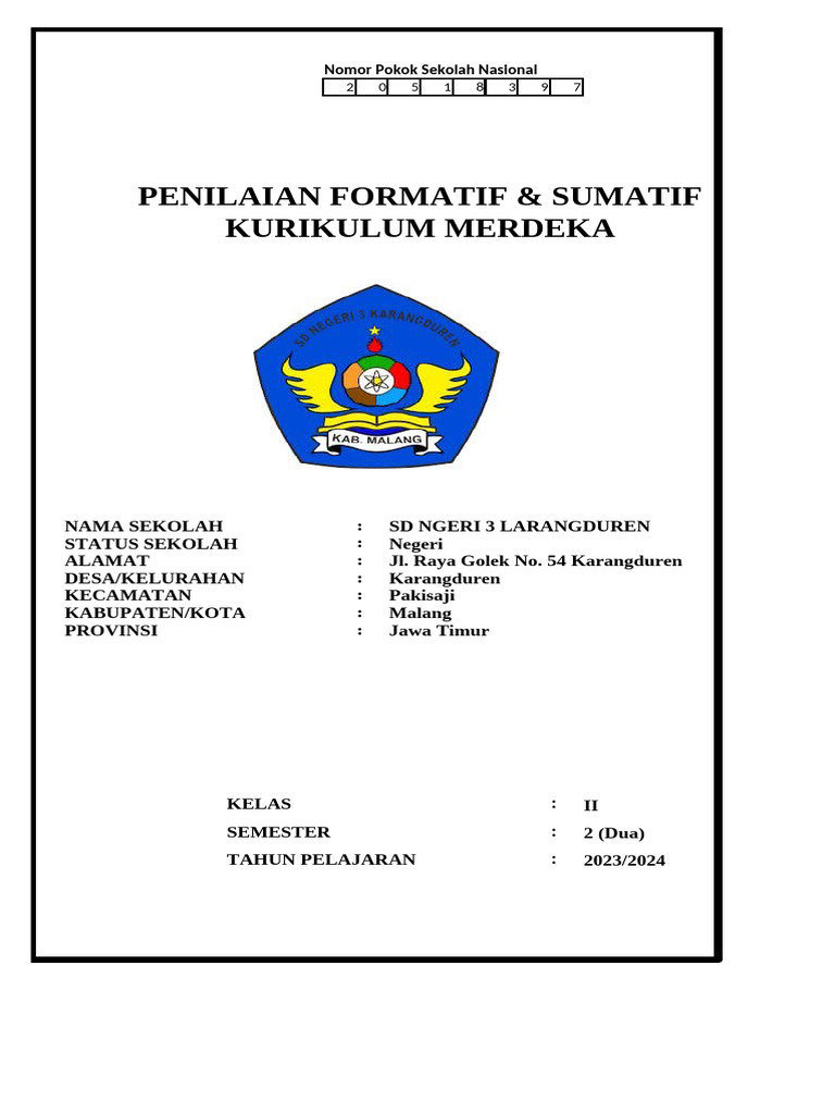 Penilaian Formatif dan Sumatif SD | PDF