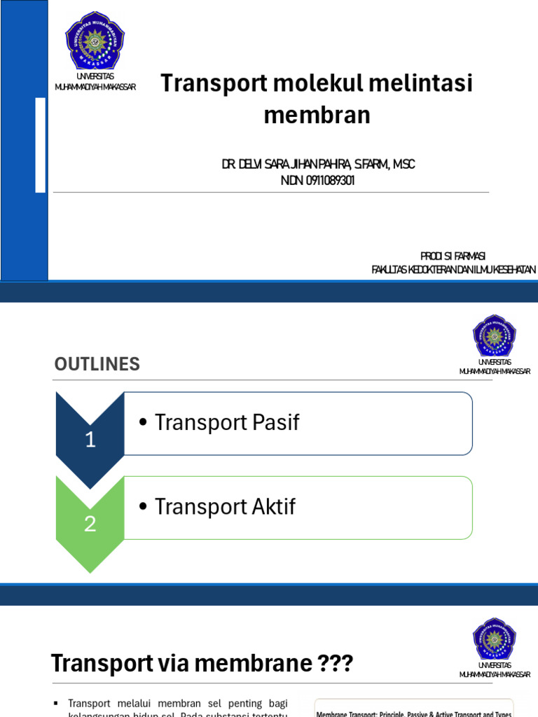Biosel PT.5 Transport Molekul Melintasi Membran - DR - Delvi SJP | PDF