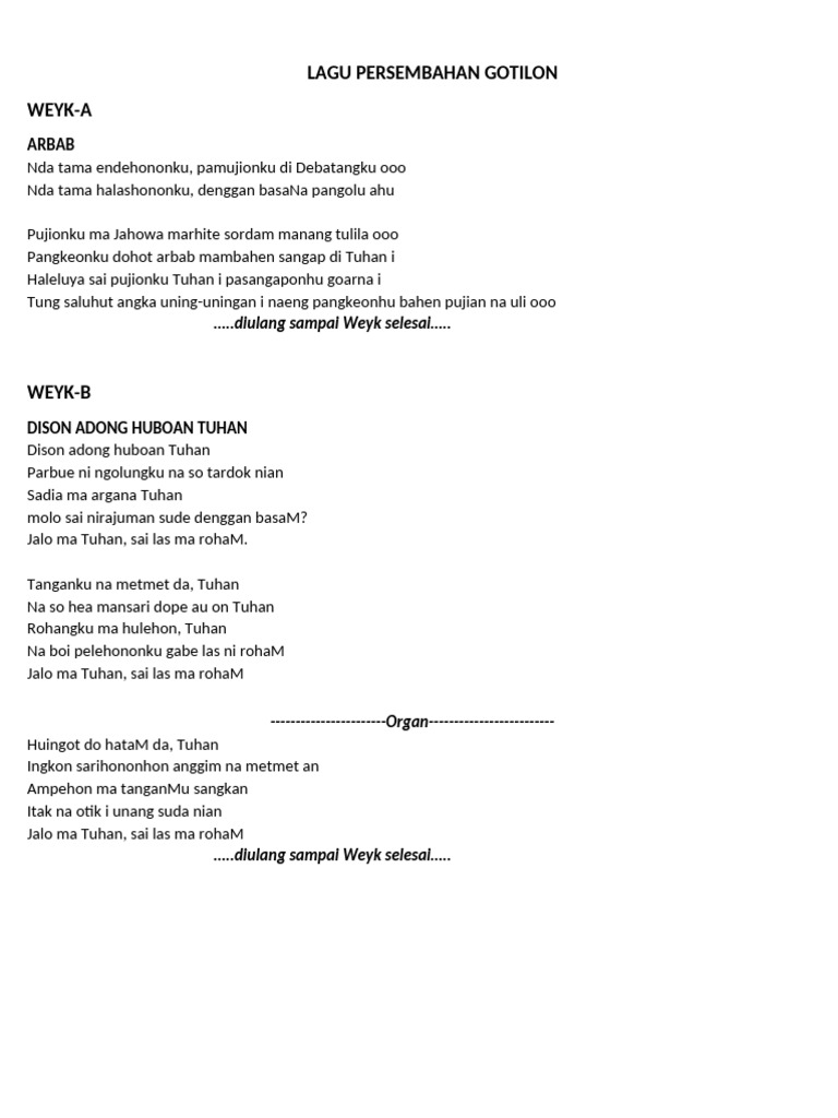 Lagu Persembahan | PDF