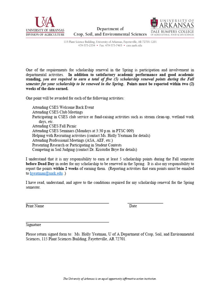 24-25 CSES Points Agreement Form | PDF