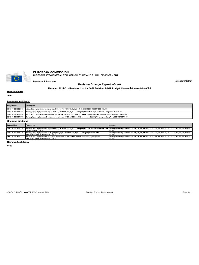 Revision change Report | PDF