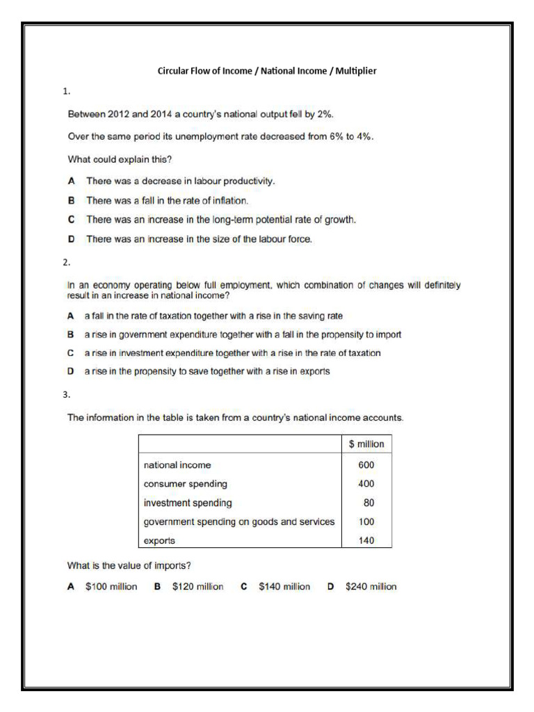 150 + A2 Macro MCQs | PDF | Exchange Rate | Government Budget Balance