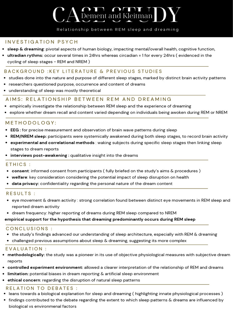 Dement and Kleitman | PDF | Sleep | Rapid Eye Movement Sleep