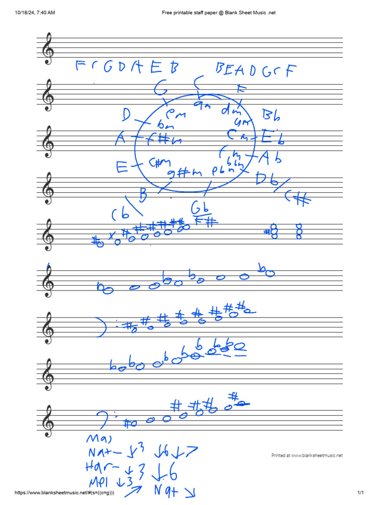 Free Printable Staff Paper at Blank Sheet Music | PDF | Art
