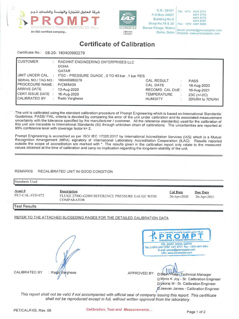 Prompt Calibration (100mm) | PDF