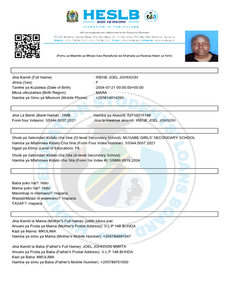 Complete Application Form | PDF