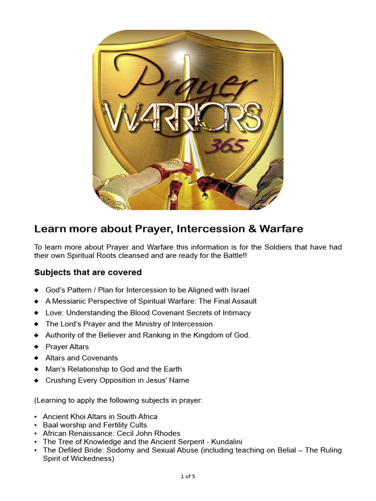 SUMMARY Gods Pattern and Plan For Prayer and Intercession To Be Aligned ...