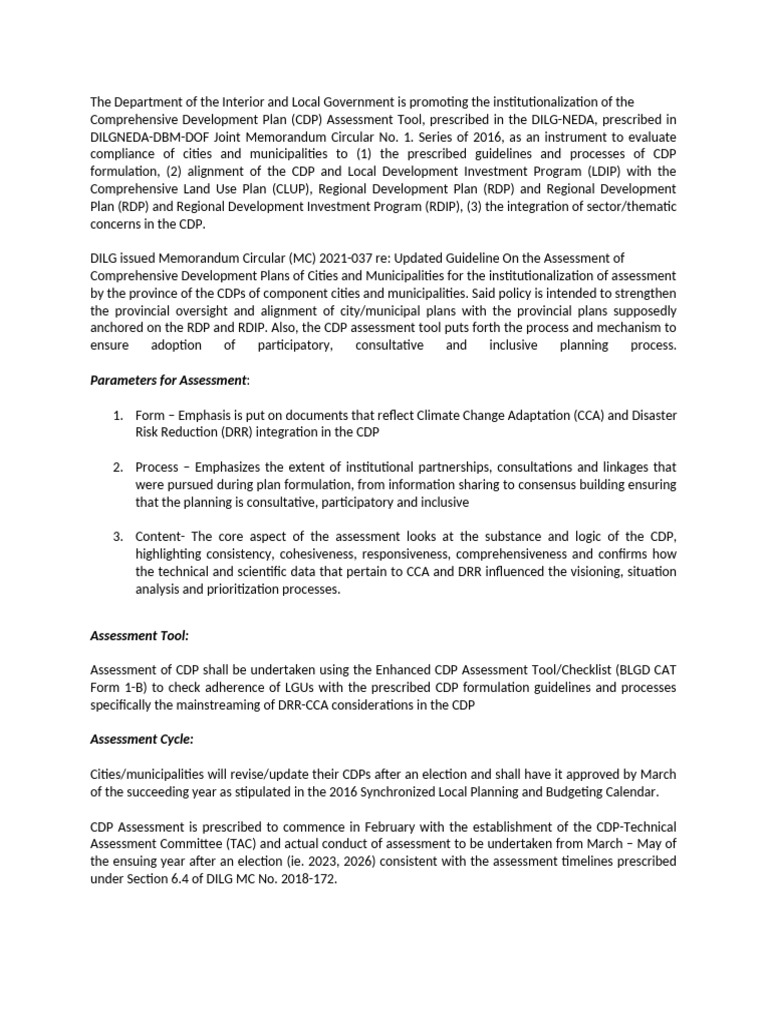 IEC On CDDDDDDDDDDP Assessment | PDF | Disaster Risk Reduction