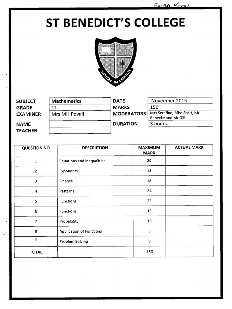 2015 IEB G11 Nov P1 QP | PDF