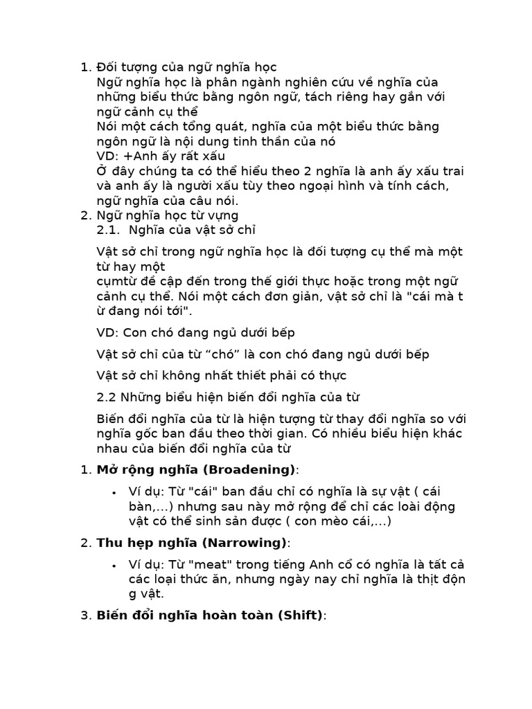 Soạn NNHDC - Ngữ nghĩa học | PDF