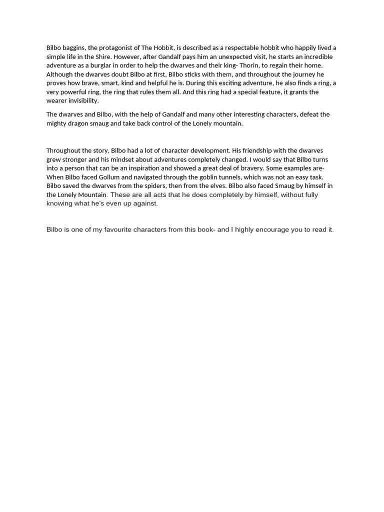 My Favourite Character Essay For Children | PDF