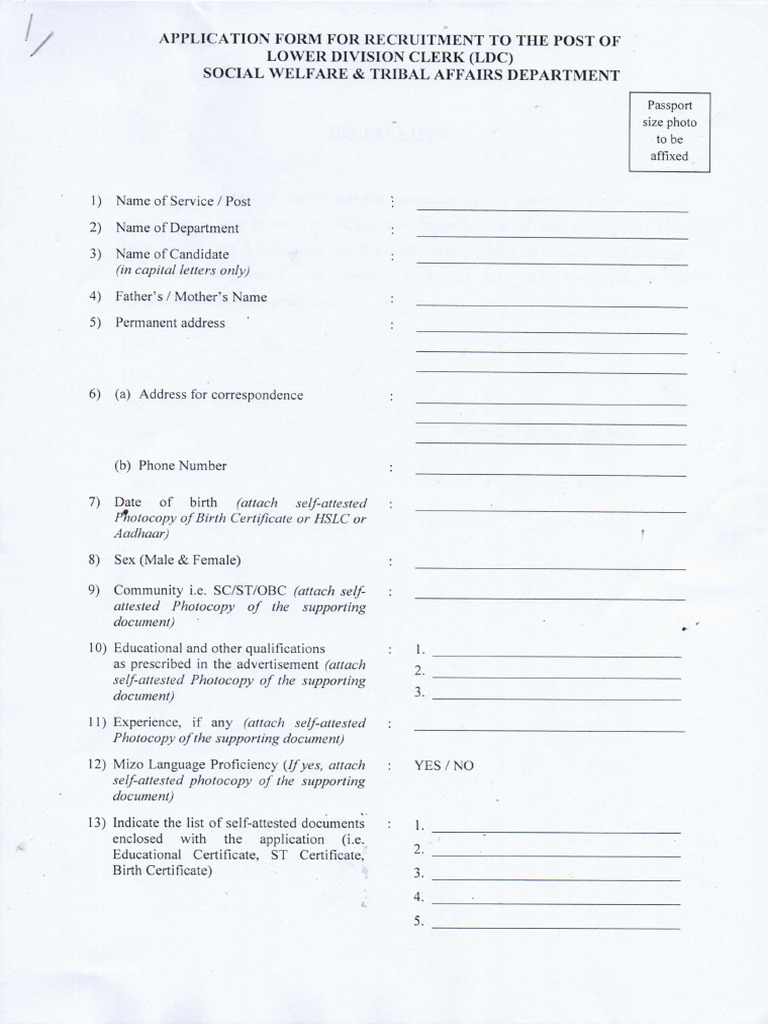 Ldc Application Form (1) | PDF