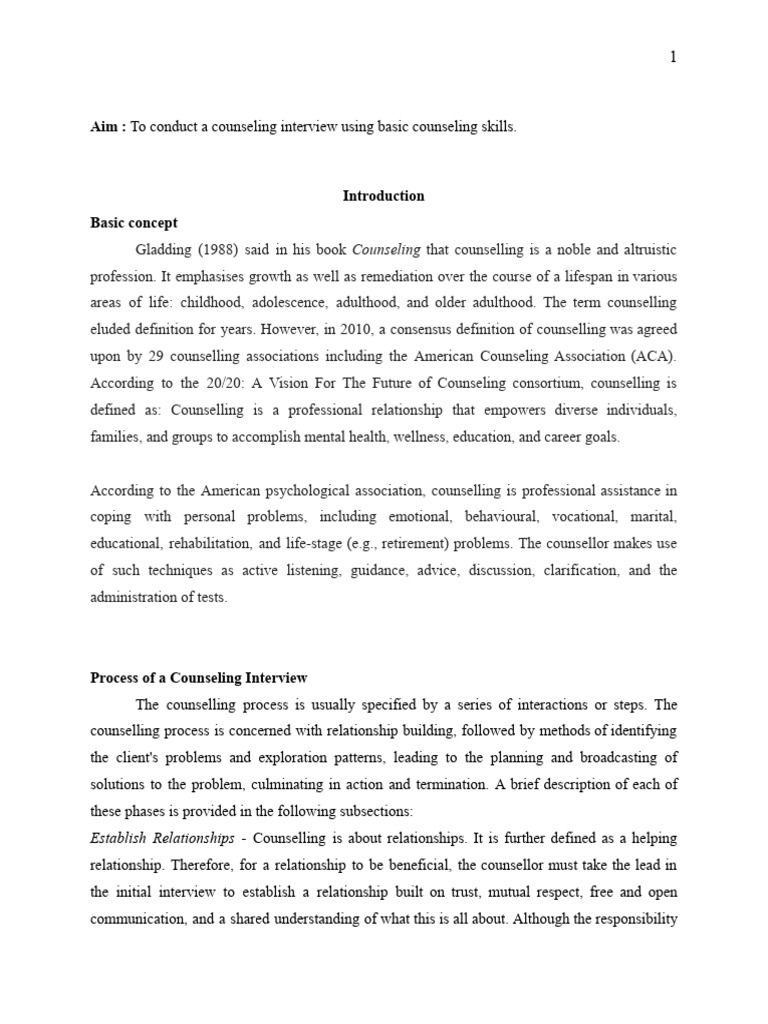 Final practical report | PDF | Psychotherapy | Communication