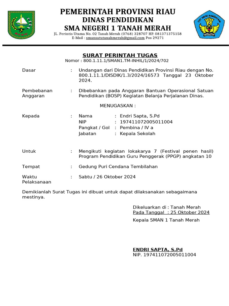 SPT Dan SPPD (Lokakarya PPGP) | PDF