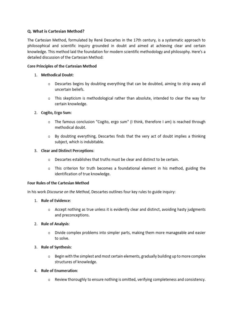Philosophy Topic Questions | PDF | René Descartes | Mind