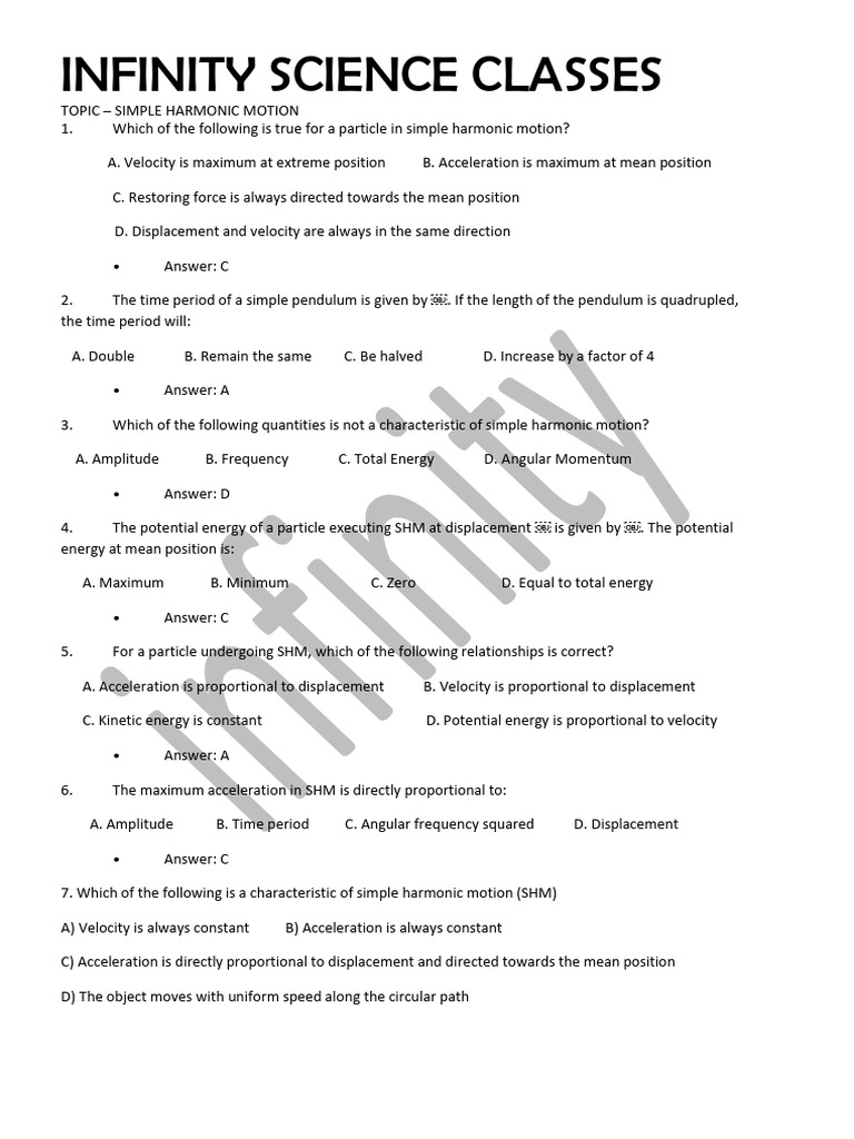 Infinity Science Classes | PDF | Science & Mathematics