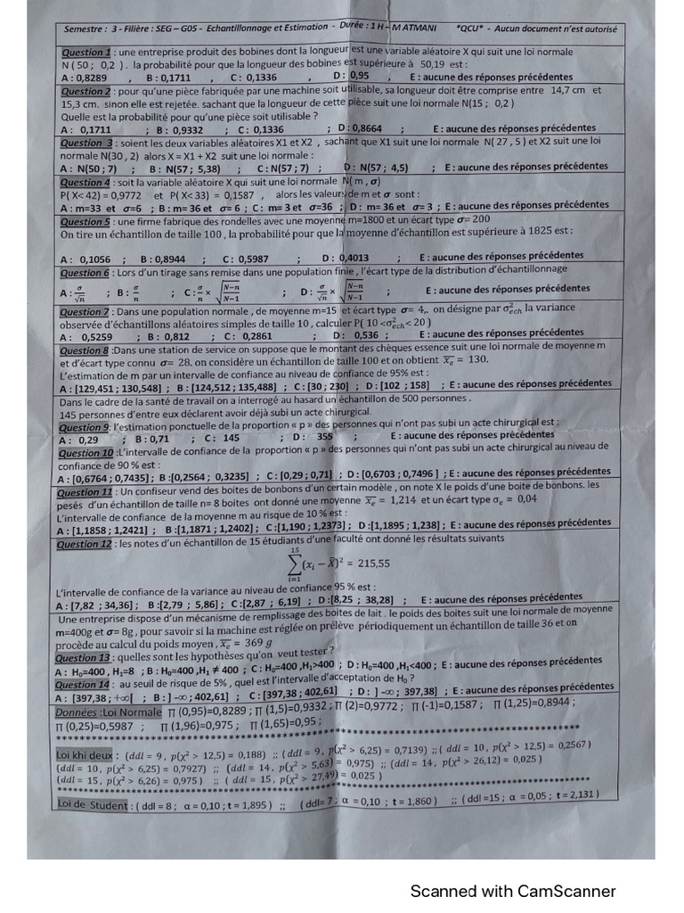 Exam Echant ATMANI | PDF