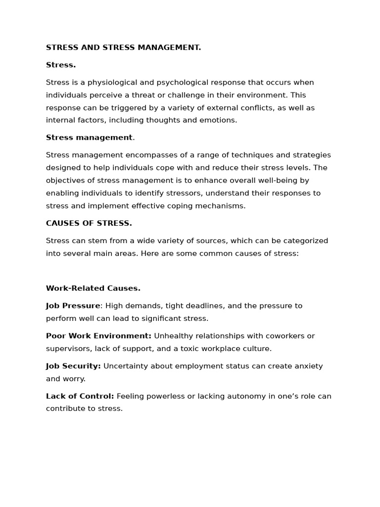 Guidance and Counselling Assignment | PDF | Stress (Biology) | Stress ...