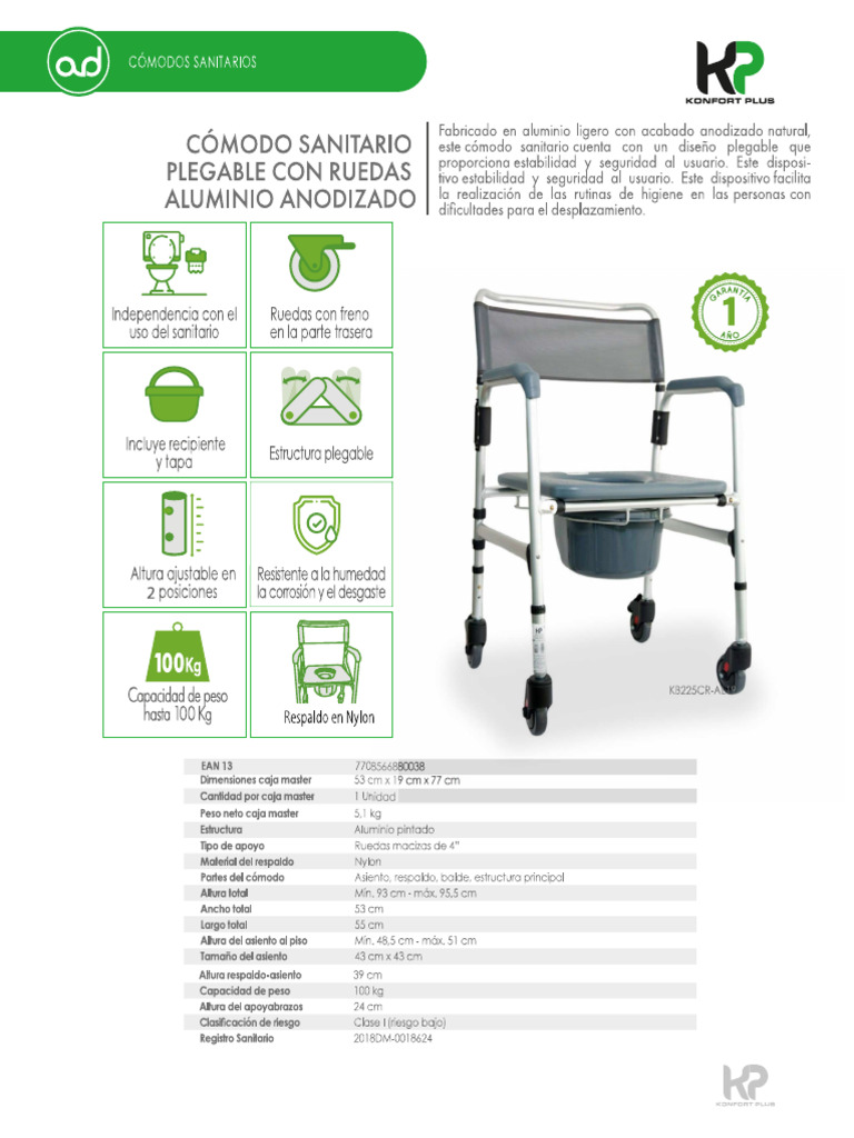 Comodo Sanitario Aluminio | PDF