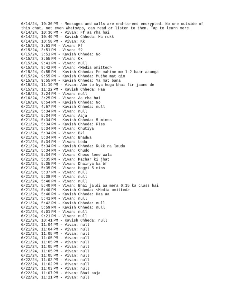 WhatsApp Chat With Kavish Chheda | PDF