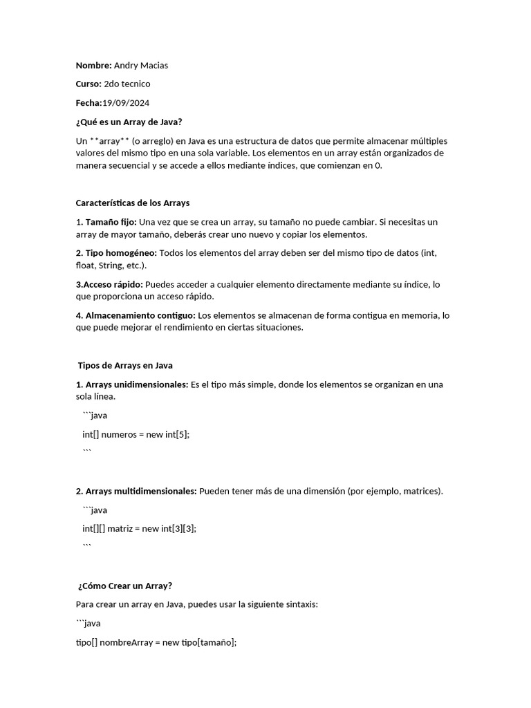 programacion array | PDF