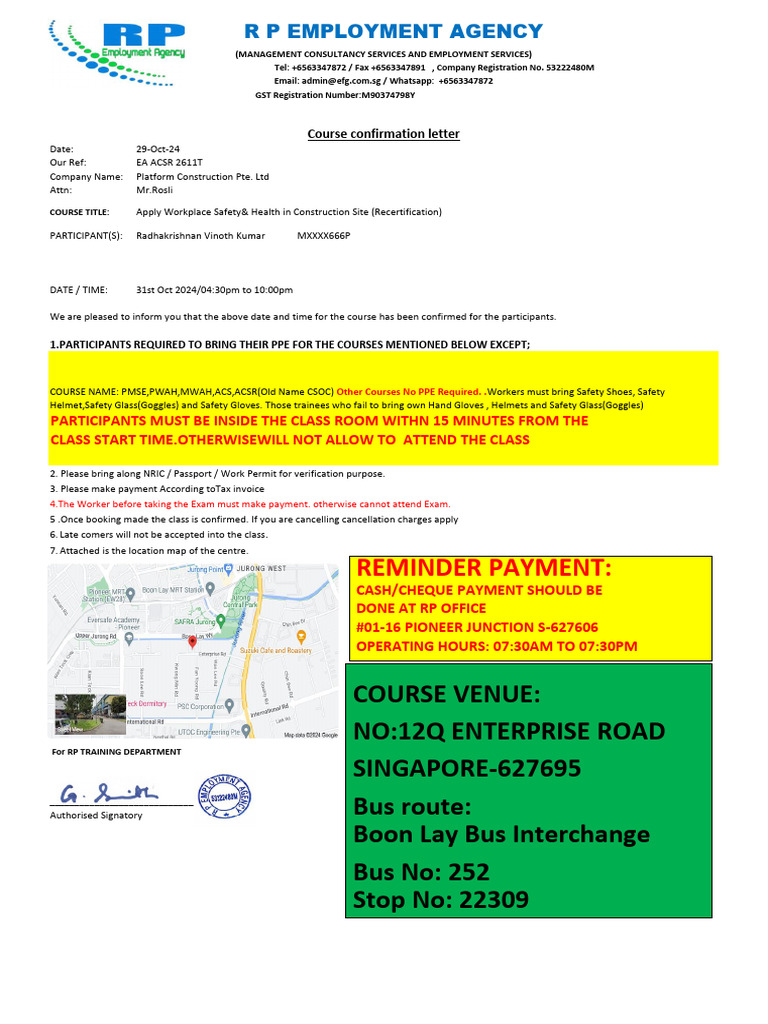 Construction Safety Recertification Notice | PDF