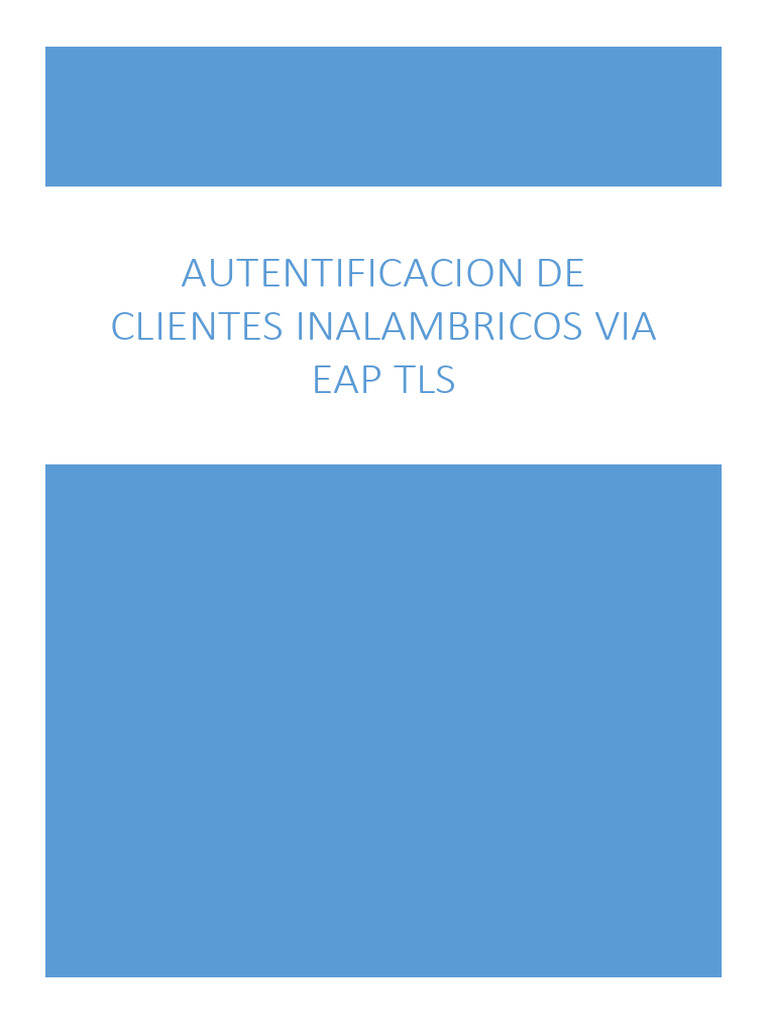 EAP TLS WiFi IAP | PDF | Transport Layer Security | Internet EAP TLS WiFi IAP | PDF | Transport Layer Security | Internet