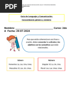 Ficha 4 Concordancia Género y Número | PDF | Adjetivo | Sustantivo