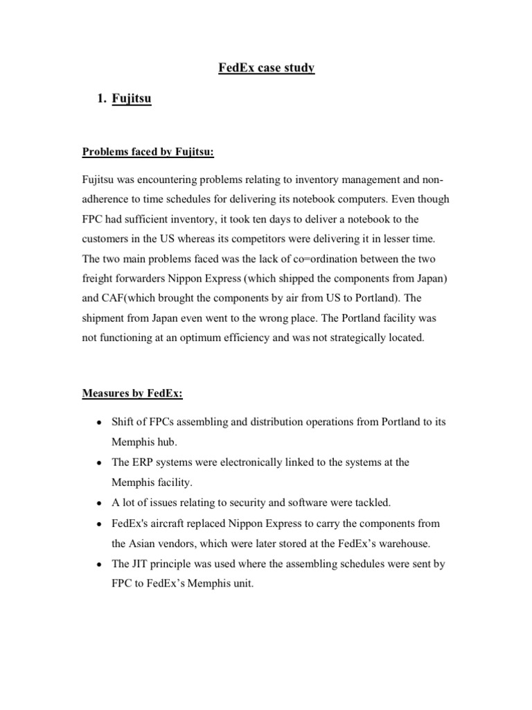 Fedex Case Study | PDF