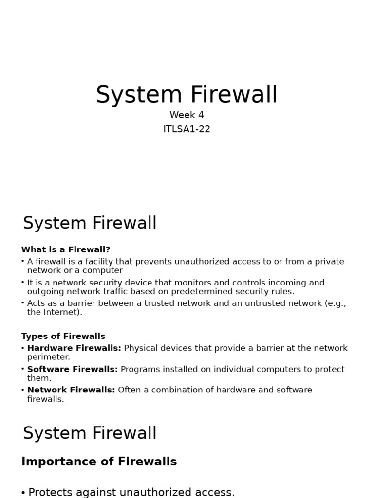 Week 4 Firewalls (1) | PDF | Firewall (Computing) | World Wide Web