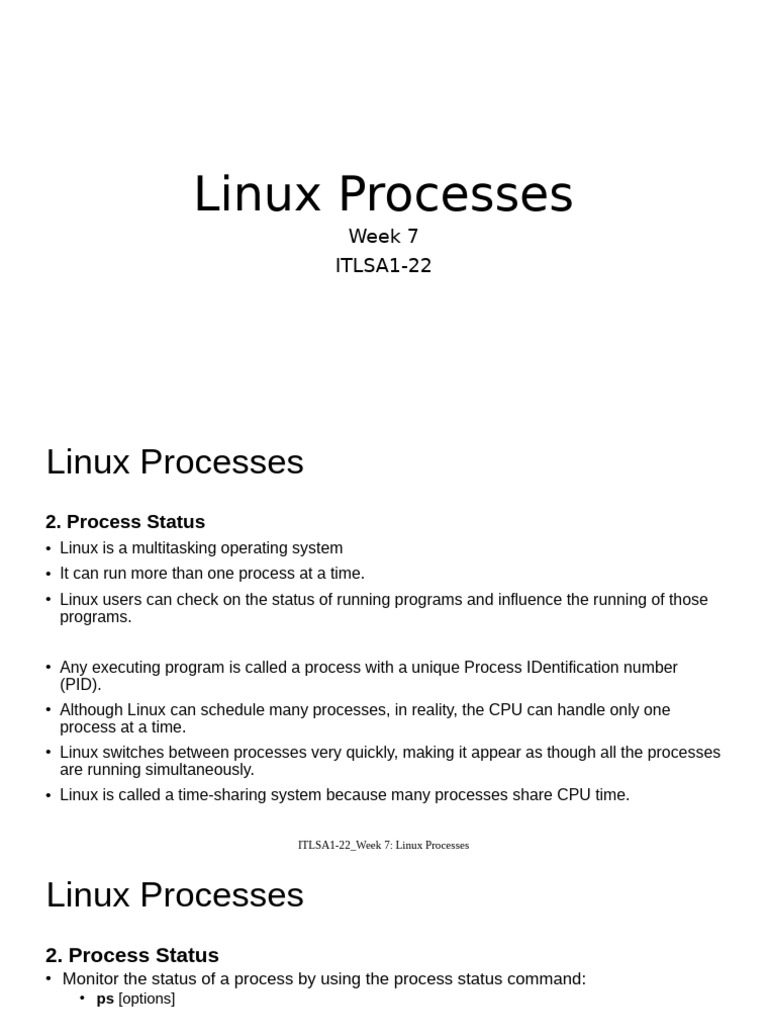Managing Linux Process States | PDF | Process (Computing) | Computer ...
