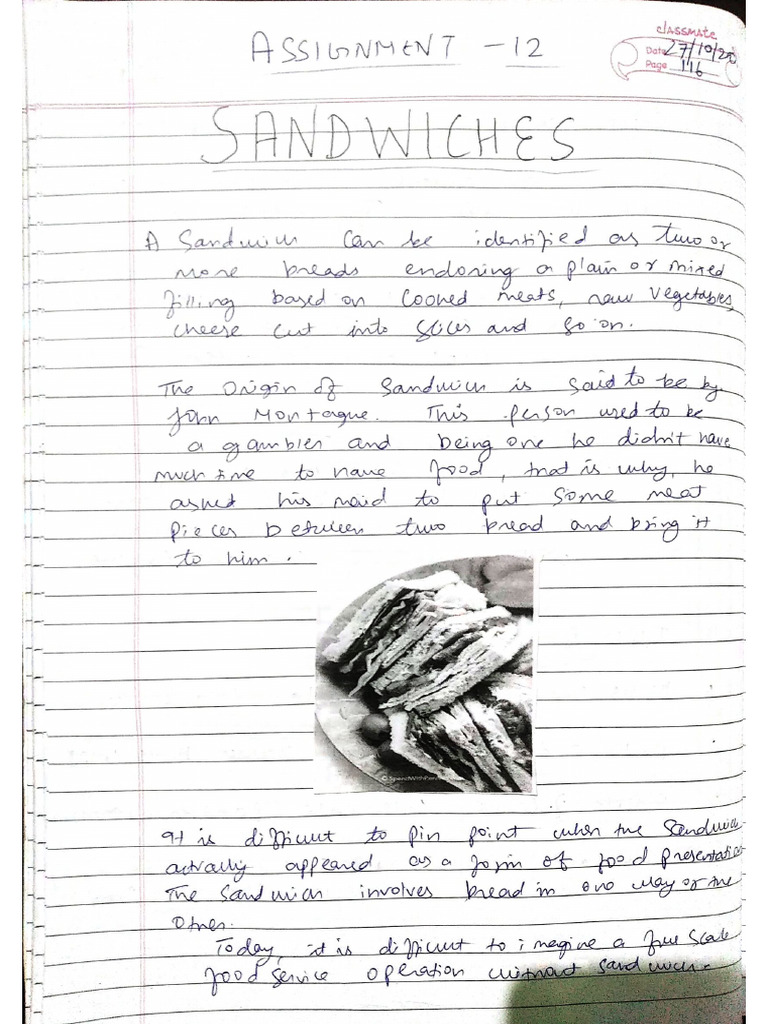 Assignment 12 Sandwiches | PDF