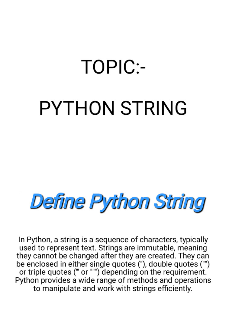 python string 1 | PDF | String (Computer Science) | Object Oriented Programming