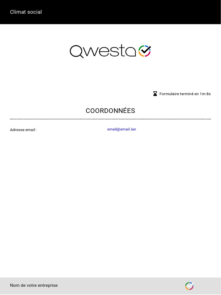 Exemple de questionnaire sur le climat social | PDF | Évolution de carrière