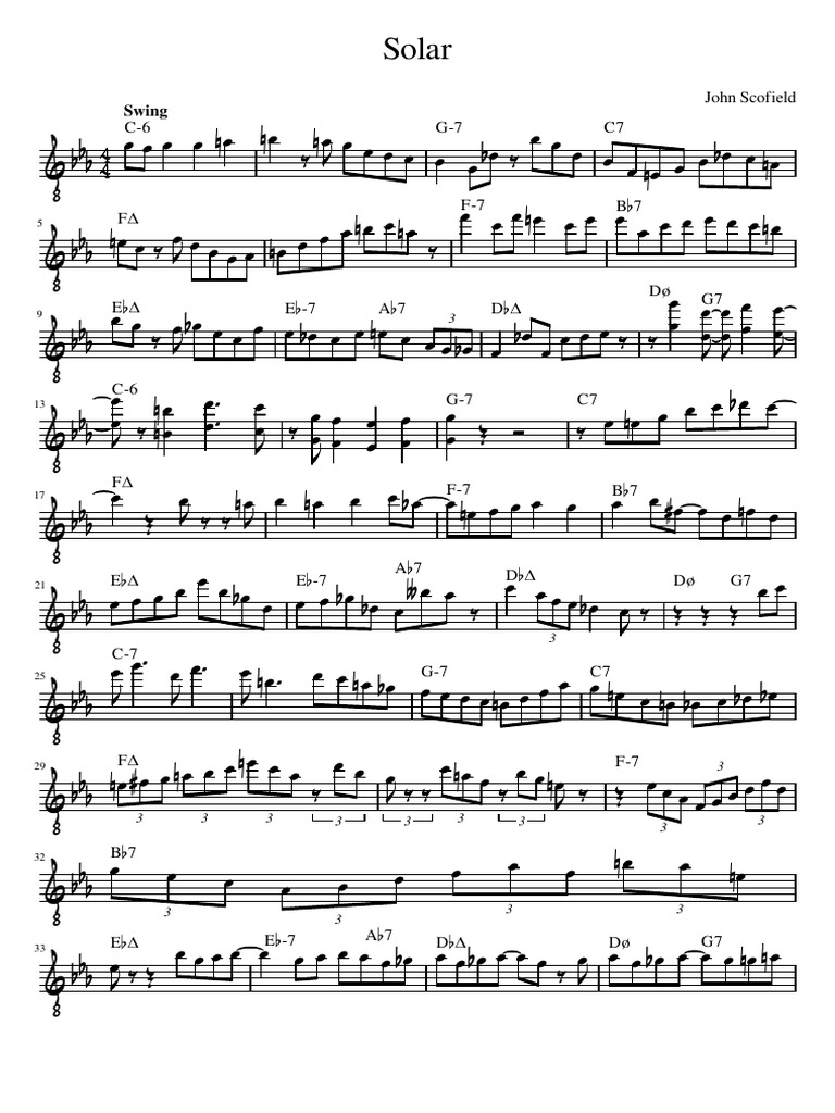 John Scofield Solar Chord Progressions | PDF