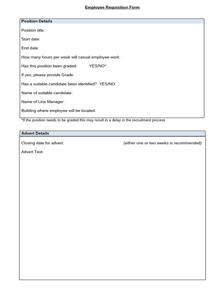 Free Employee Requisition Form | PDF