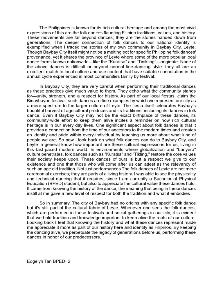 Reflection Paper | PDF | Dances | Festival